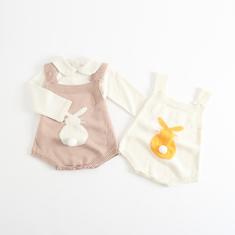 newborn baby solid knitted overalls