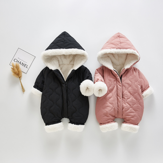 infant baby winter cotton-padded jacket with hat design wholesale