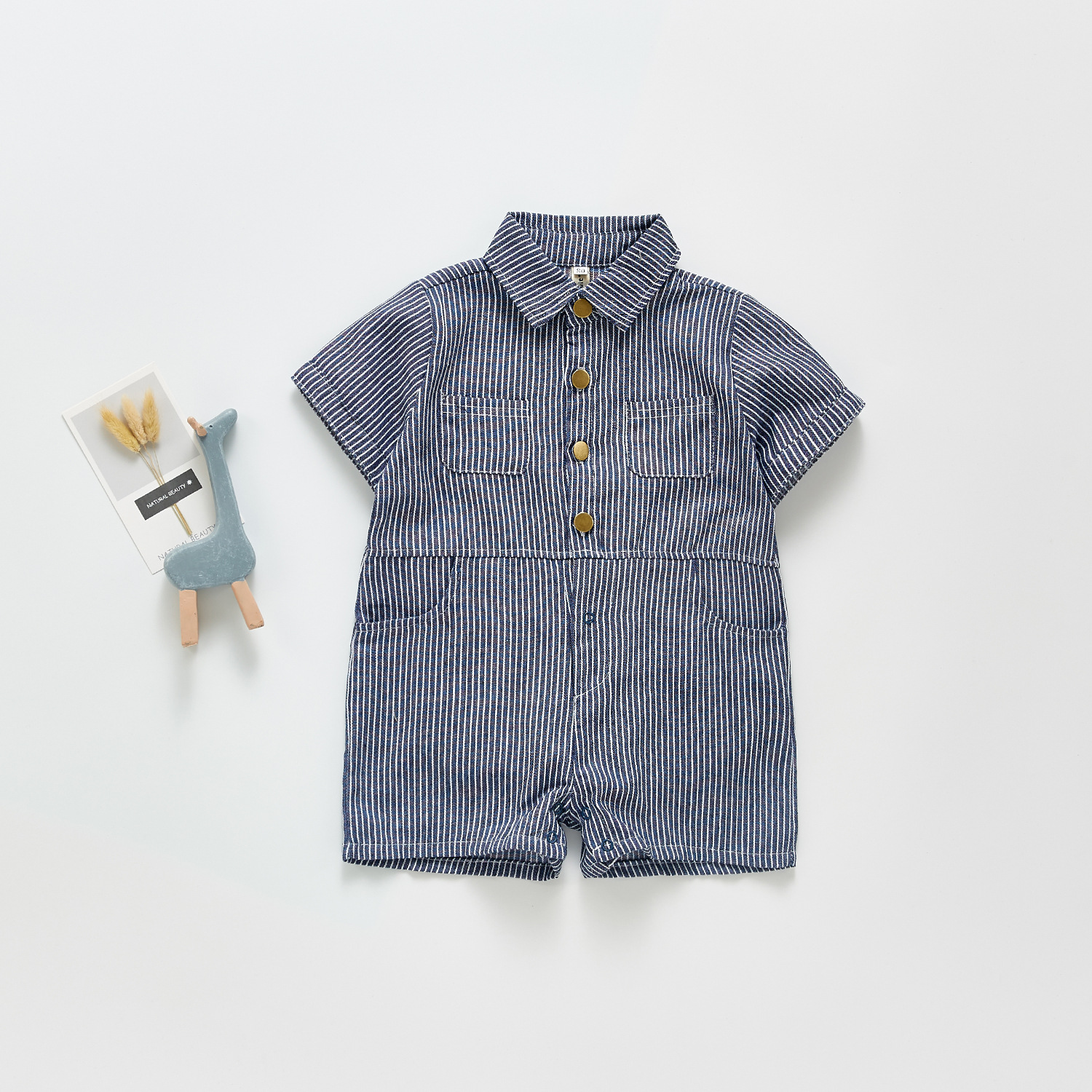 Baby Boy Rompers Blue Striped Short Sleeve Summer Newborn Baby Clothes ...