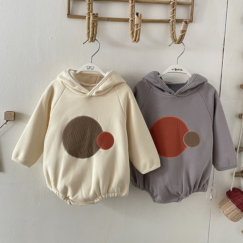 Baby Unisex Winter Wool-in Hoodie Romper Wholesale