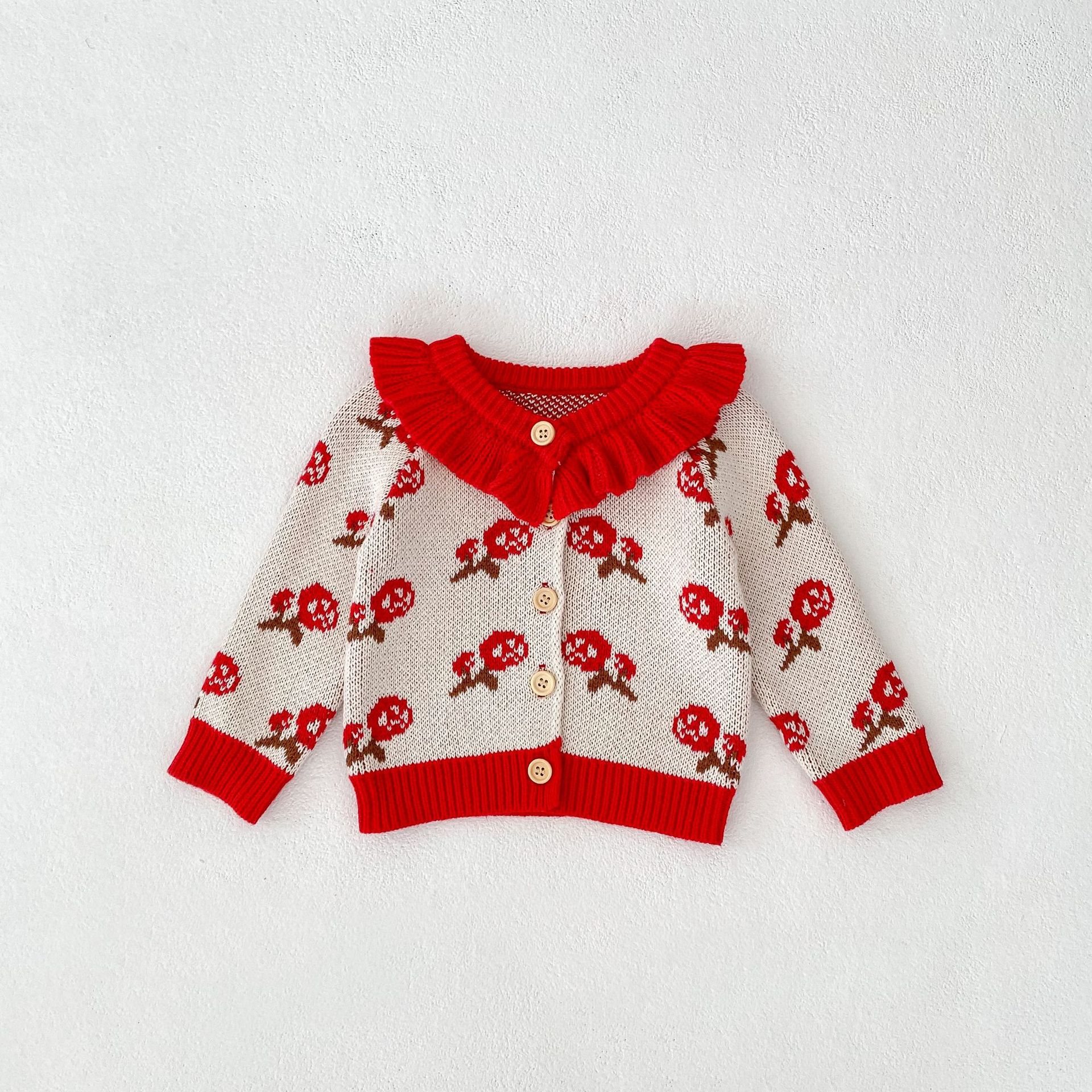 New Arrival Spring Infant Baby Kids Girls Flowers Jacquard Pattern Long ...