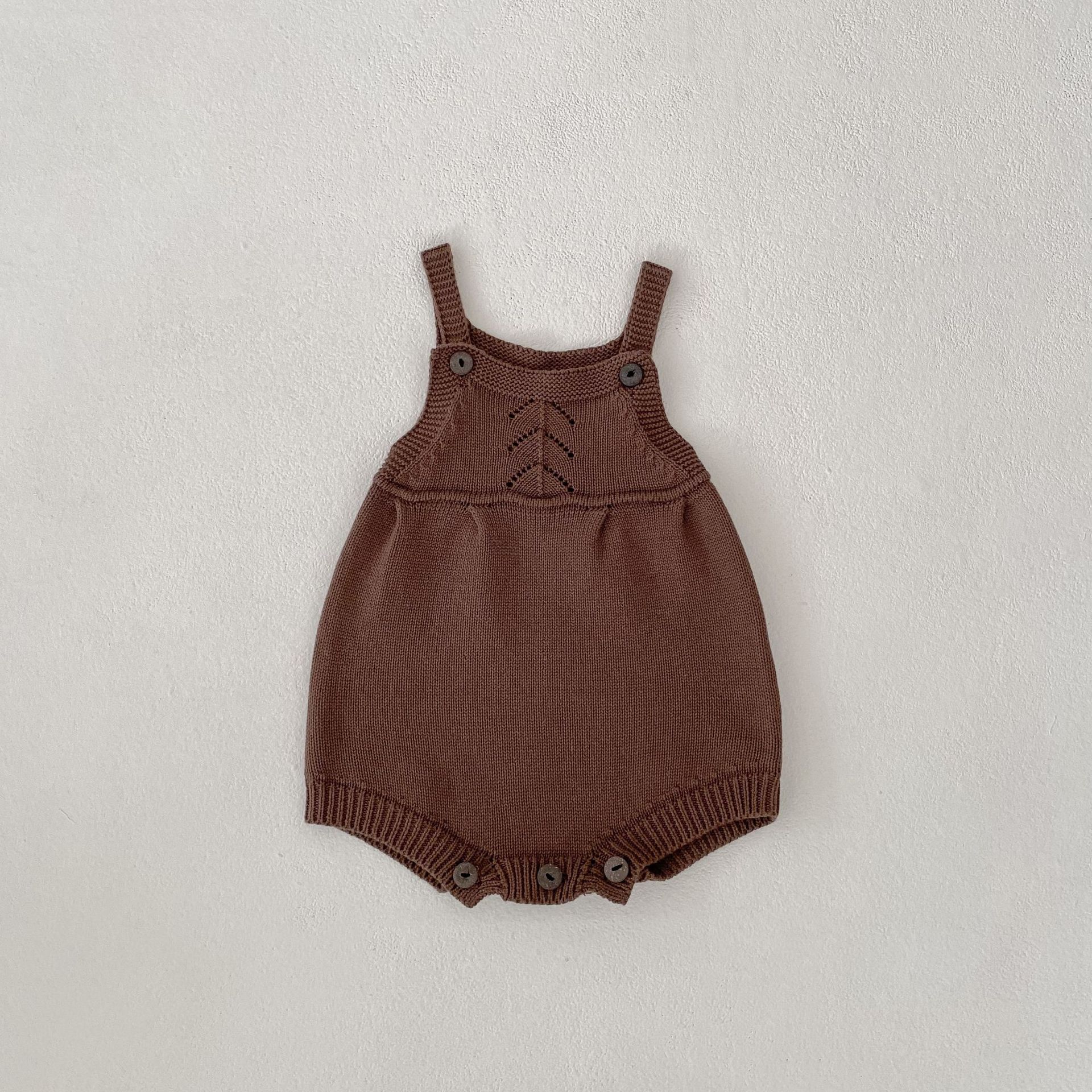 Spring Infant Baby Unisex Knitted Sleeveless One Piece Solid Color ...