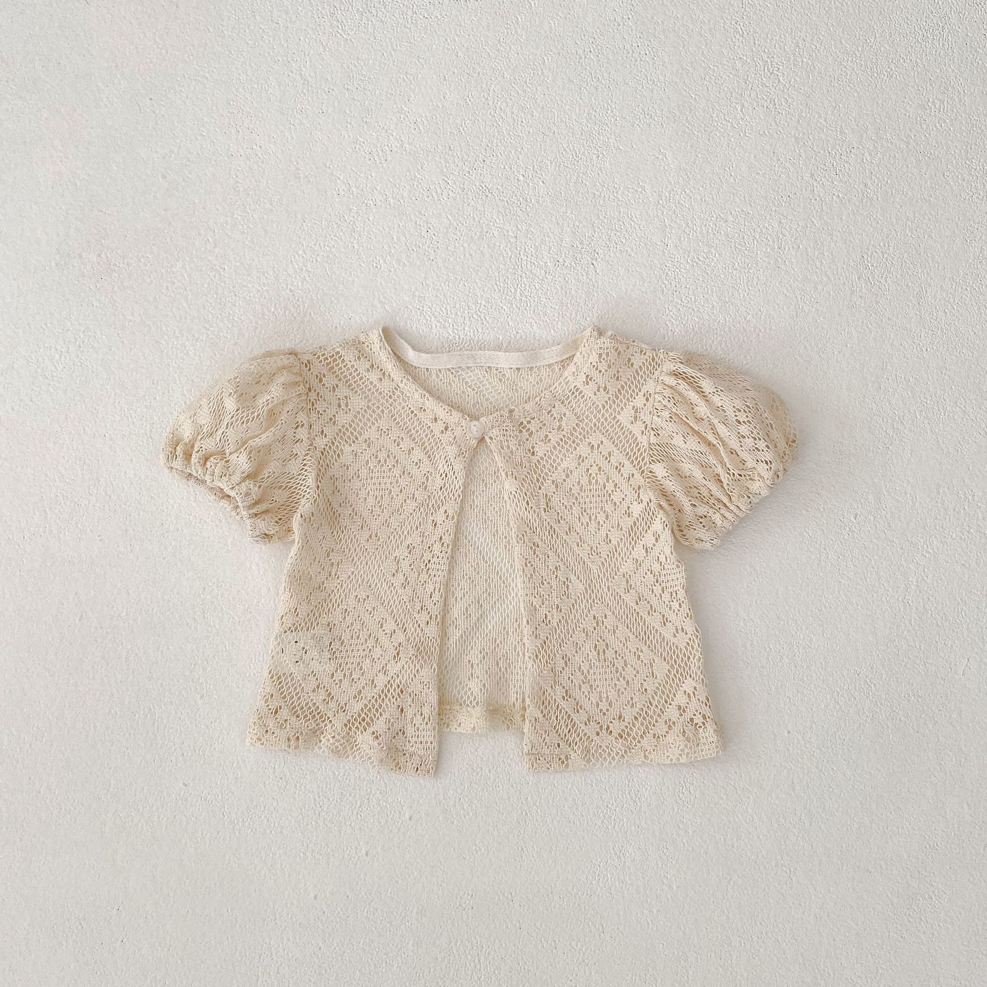 New Arrival Summer Baby Kids Girls Short Sleeves Hollow-out Pattern Top ...