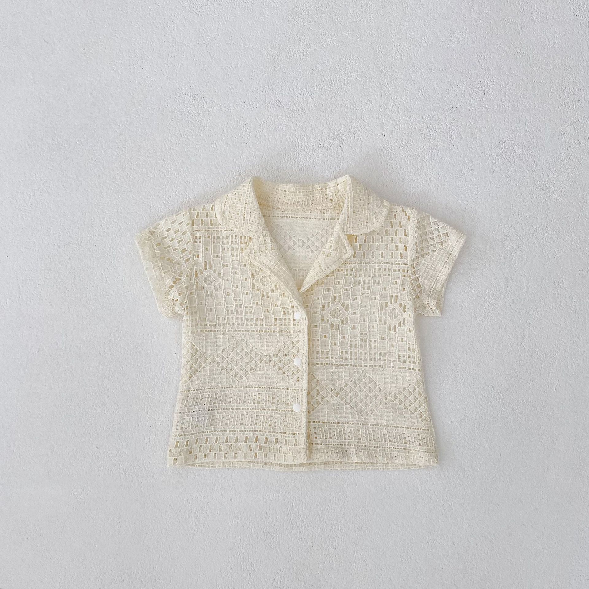 New Arrival Summer Baby Kids Girls Short Sleeves Geometric Hollow-out ...